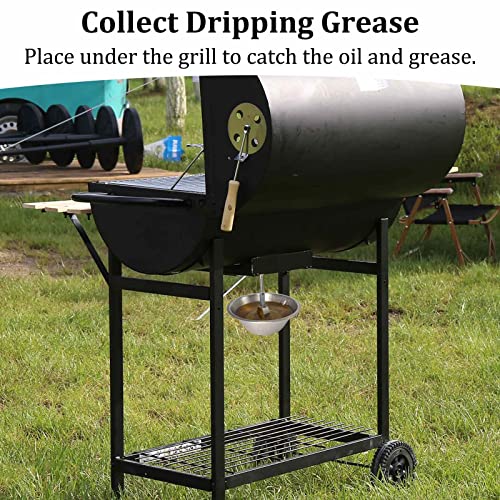 FFfeily Replacement Grill Grease Cup for BBQ Grill Grease Collection Stainless Steel Hanging Cup Kit for Outdoor Grill Drip Oil Catching