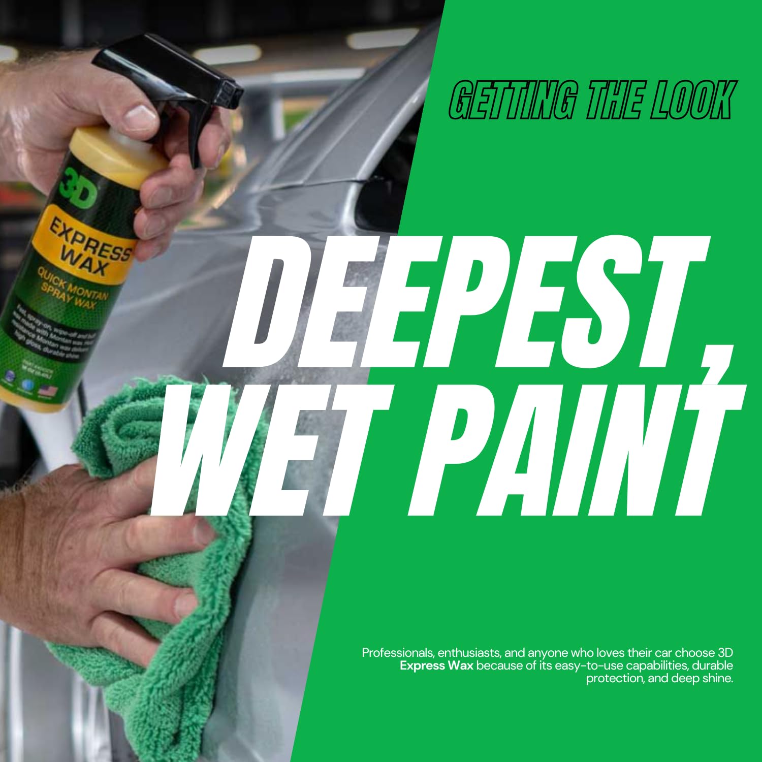 3D Express Montan Spray Wax - Glossy Shine, Streak Free, No Powder Residue 16oz.