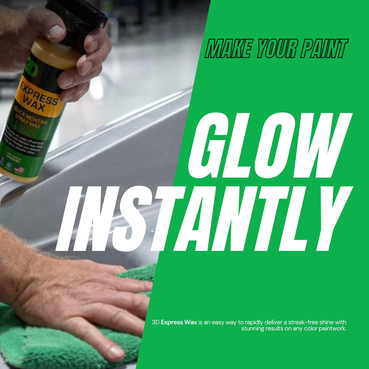 3D Express Montan Spray Wax - Glossy Shine, Streak Free, No Powder Residue 16oz.