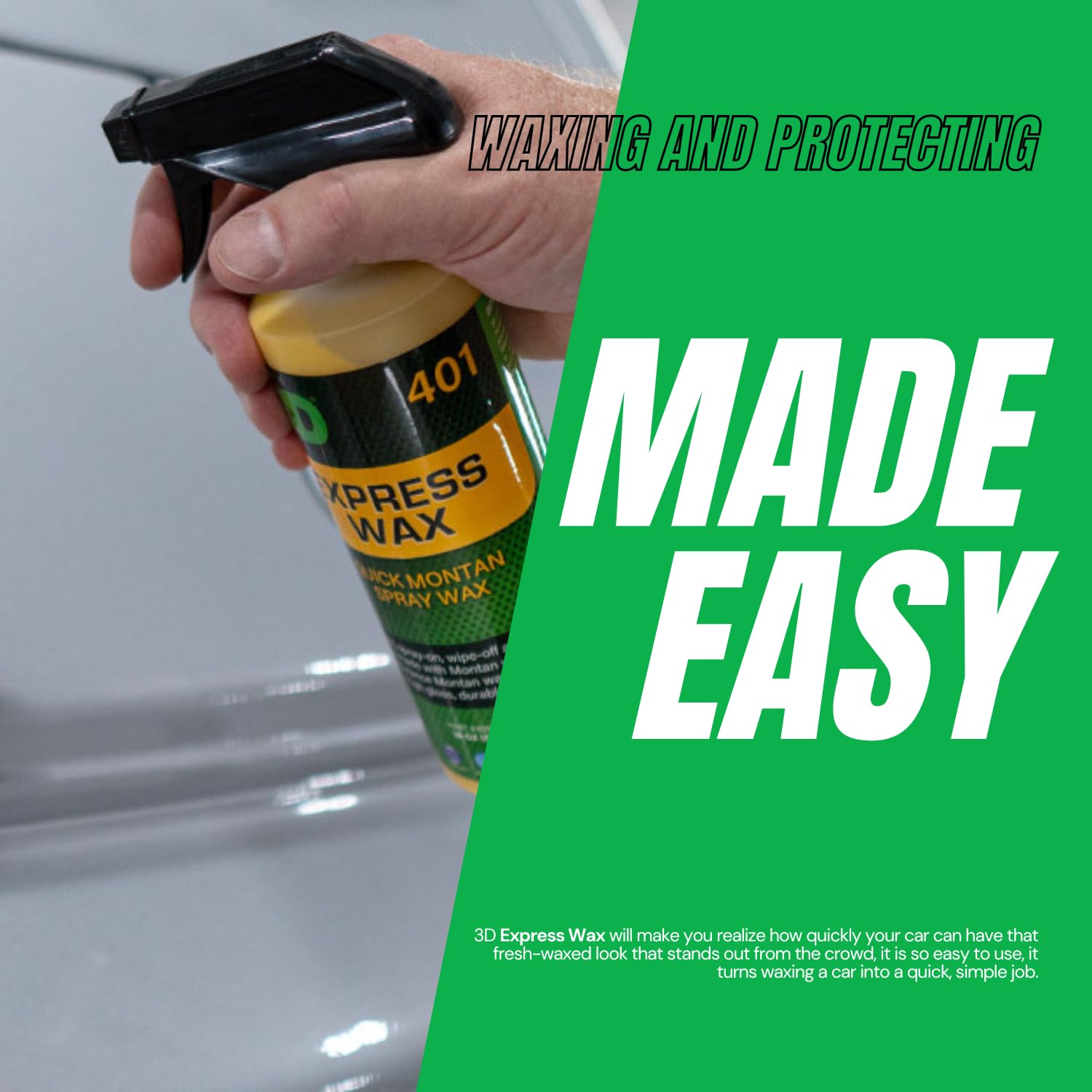 3D Express Montan Spray Wax - Glossy Shine, Streak Free, No Powder Residue 16oz.