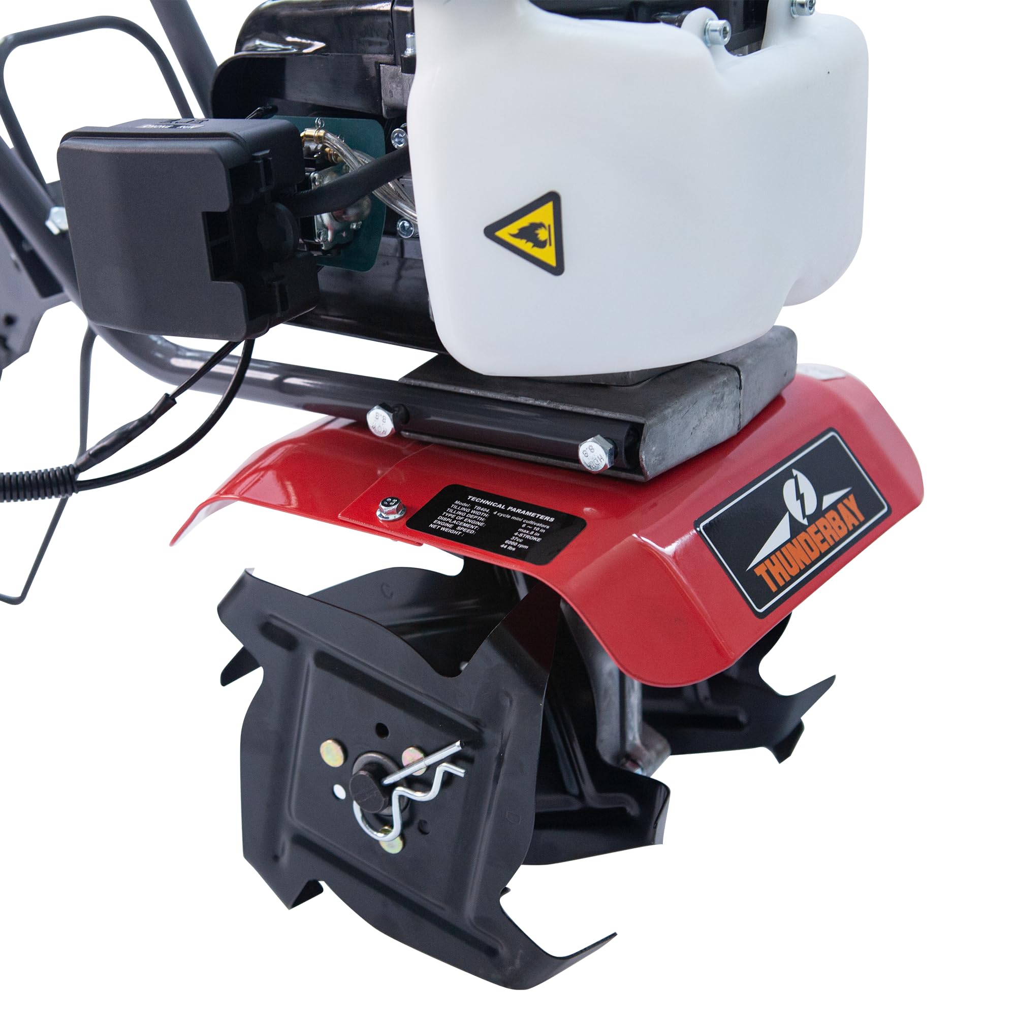 Thunderbay Cultivator 2Cycle 52cc Gas Powered Tiller w/Adjustable 4 Steel Tines Small Rototiller