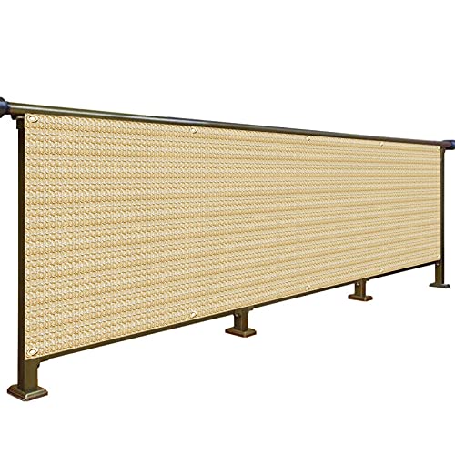 ALBN Balcony Privacy Screen Outdoor Fence Cover for Privacy Protection UV Resistant Windshield with Metal Holes HDPE Anti-Aging, Height 1m/1.1m/1.2m/1.5m (Color : Beige, Size : 1.1x2m)
