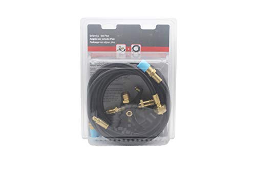 Unifit Propane Brass 4-Port Tee Adapter Kit with 5 ft and 12 ft Hose for Motorhomes Tank RV Camping
