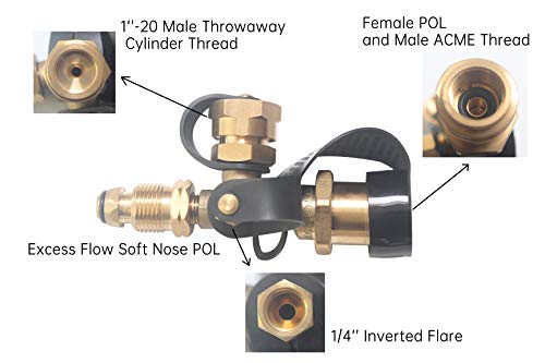 Unifit Propane Brass 4-Port Tee Adapter Kit with 5 ft and 12 ft Hose for Motorhomes Tank RV Camping