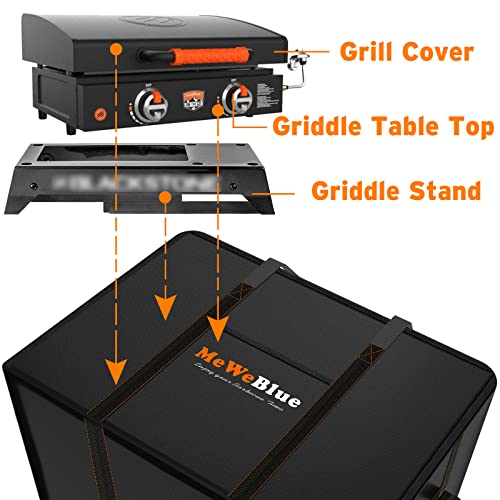 MeWeBlue Griddle Carry Bag Designed for 22β Blackstone Griddle with Lid and Stand, 600D Heavy Duty Waterproof Grill Carry Bag for Blackstone