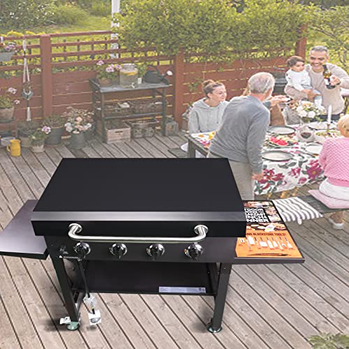 Utheer Hinged Lid for Blackstone Griddle 36",Hard Cover Hood for Blackstone Table Top Griddle, 36 Inch Griddle Lid Storage Cover- Black Griddle Acceessories