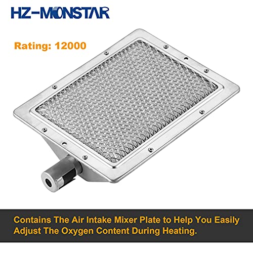 HZ-MONSTAR Ceramic Infrared DIY Heating Gas Burner, 8.66"x 6.69" (220x170mm) Infrared Heating Flame Ceramic Burner Head, Replacement Part for Outdoor Indoor Heater, BBQ Grill Stove, Oxyhydrogen Burner