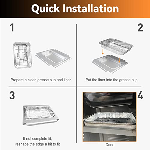 SHINESTAR 60-Pack Drip Pans for Weber, Grill Accessories for Weber Genesis, Spirit, Q Series, Disposable Aluminum Foil Grease Tray Liners, 8.5 x 6 Inch