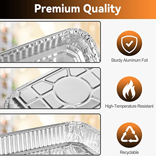 SHINESTAR 60-Pack Drip Pans for Weber, Grill Accessories for Weber Genesis, Spirit, Q Series, Disposable Aluminum Foil Grease Tray Liners, 8.5 x 6 Inch