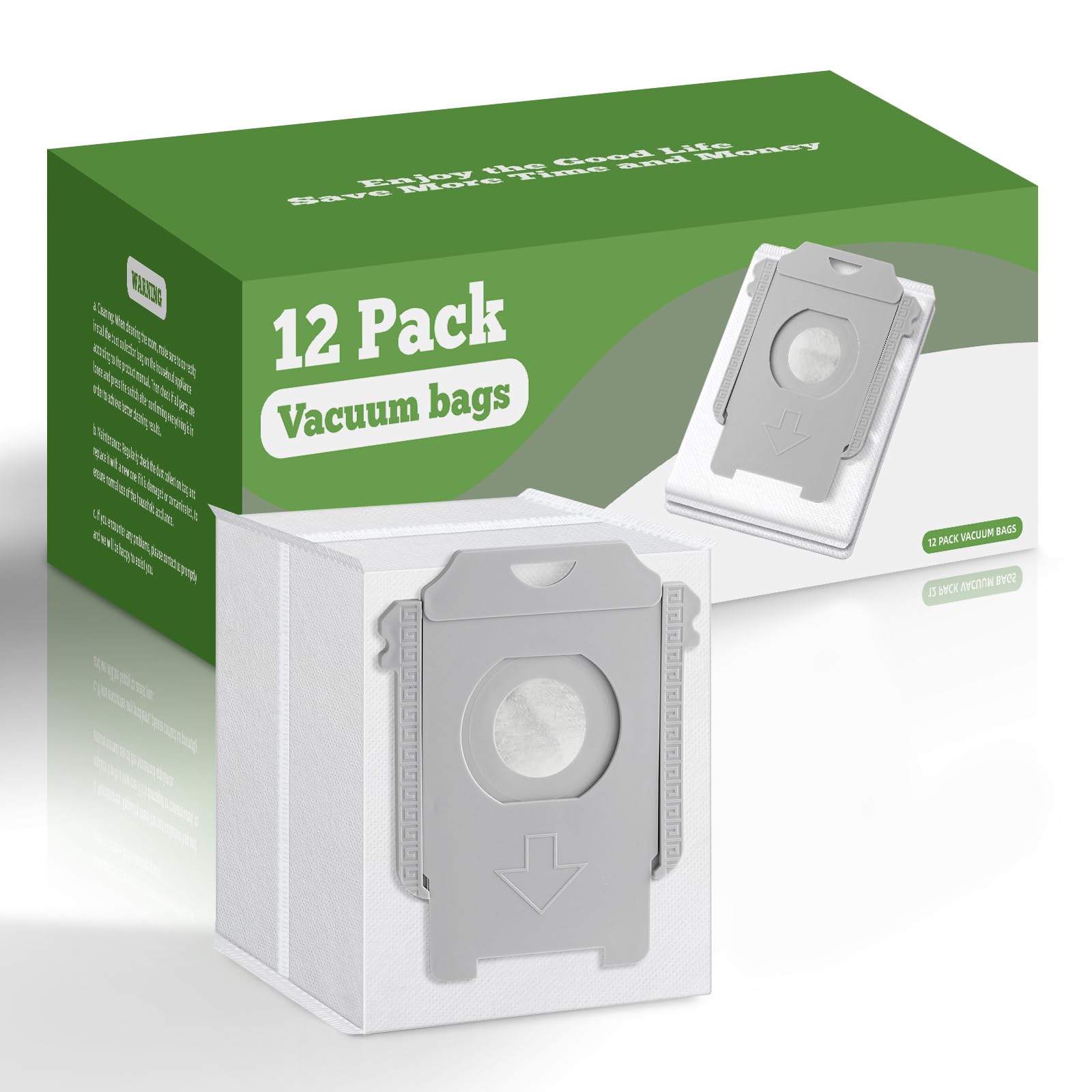 VBN 12 Pack Replacement irobot Vacuum Bags, Compatible with irobot Roomba i7, i7+,i3, i3+, i8, i8+, i4, i4+, i6, i6+,i1+, j7, j7+, S9, S9+,i & s & j Series Clean Base Automatic Dirt Disposal Bags