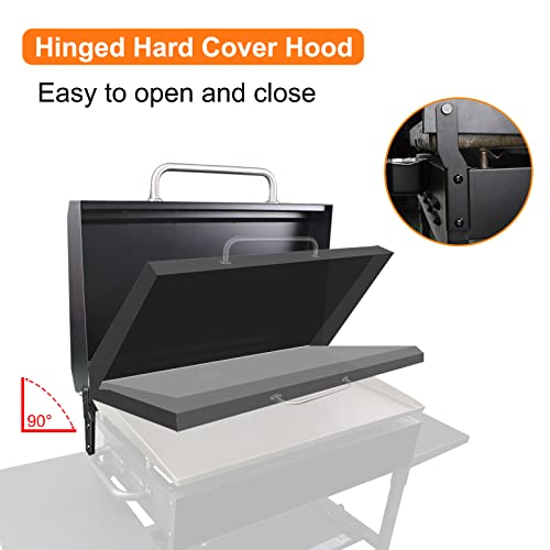 Utheer Hinged Lid for Blackstone Griddle 36",Hard Cover Hood for Blackstone Table Top Griddle, 36 Inch Griddle Lid Storage Cover- Black Griddle Acceessories
