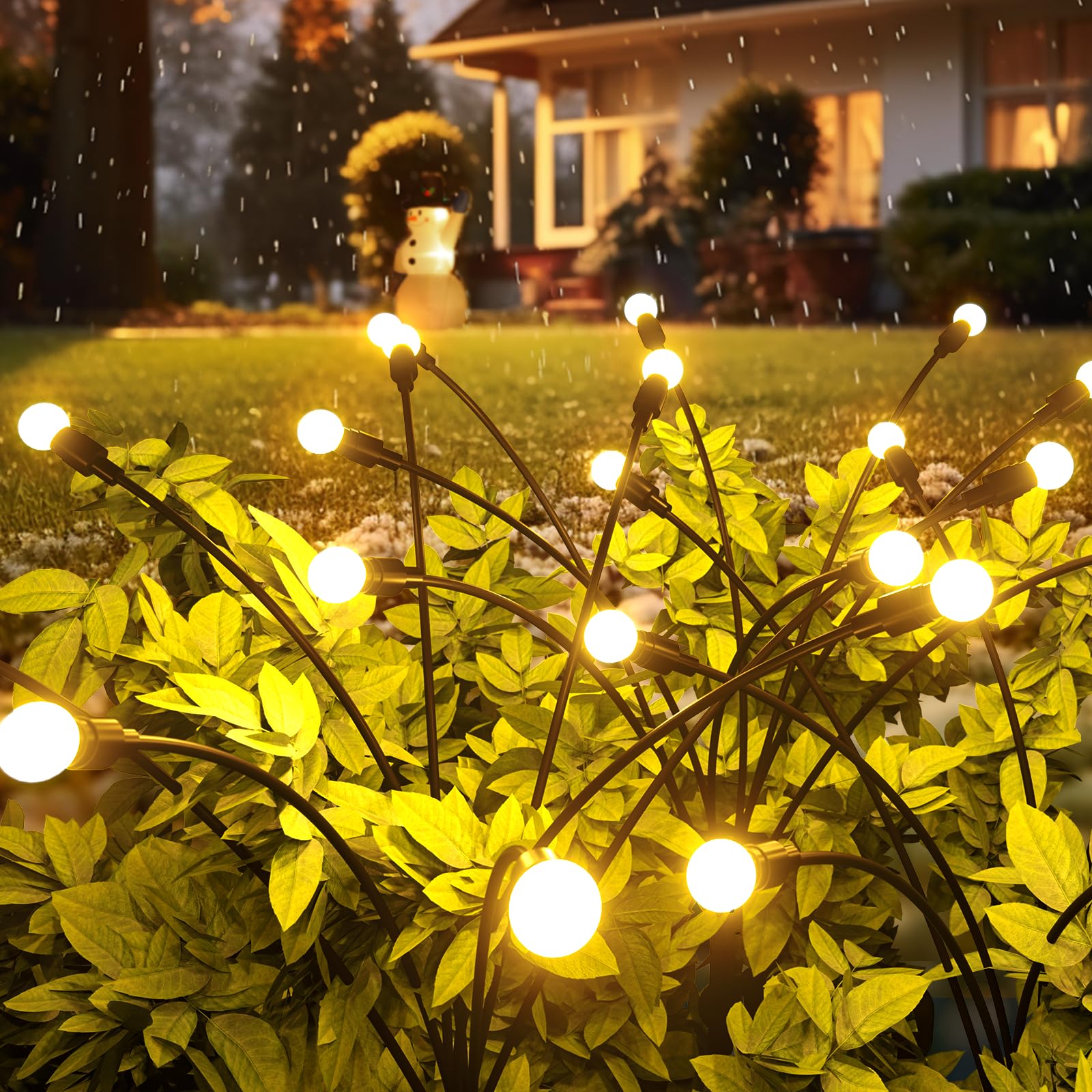 Solar Outdoor Lights for Garden, IP65 Waterproof Solar Lights for Outside, Sway by Wind, 32 LEDs Christmas Decorative Lights for Yard Patio Pathway Decoration, 4 Pack