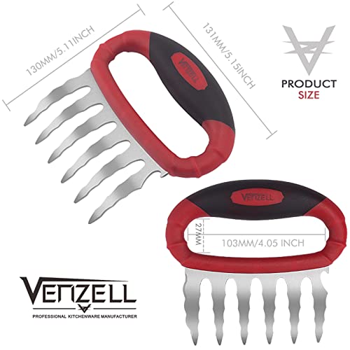 Meat Claws,VENZELL 3-in-1 Meat Shredder Claws with Bottle Opener and Cutter,Ultra Sharp Pork Claws with High-Grade Stainless Steel,for Shredding,Cutting,BBQ Smoker Slow Cooker Grilling Accessories