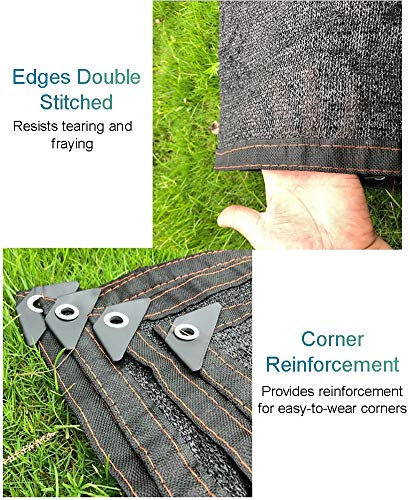 LXLA Privacy Fence Screening with Grommets - Sun Fencing Screen Cover for Balcony, Patio, Deck - Black (Size : 12m x 12m)
