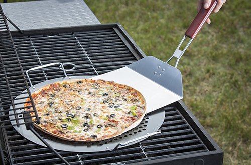 TableCraft BBQ Pizza Peel with Wood Handle, Medium, Stainless Steel
