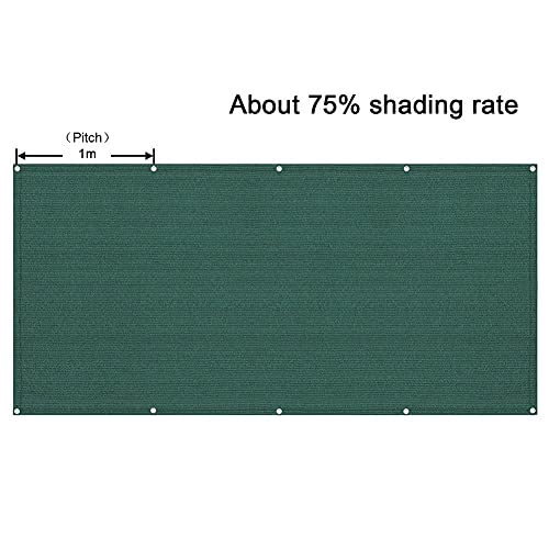 ALBN 75% Shade Netting Sunblock Shade Cloth Net Mesh Tarp HDPE UV-Resistant Protection Plants Flowers Outdoor Shade Screen, with Rope (Color : Green, Size : 2x4m)