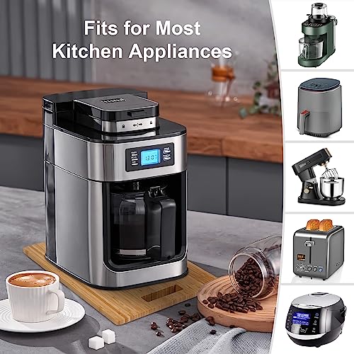 KLEVERISE Appliance Slider - Kitchen Caddy Appliance Sliding Tray Bamboo Wood Countertop Storage Accessory for Kitchen Appliance Coffee Maker Mixer Air Fryer Rolling Slider, Long 12x16