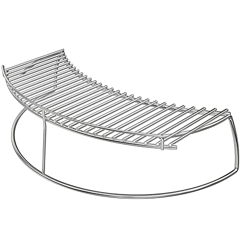 only fire Stainless Steel Warming Cooking Rack Fits for Charcoal Kettle Grills Like Weber,Char-Broil and Ceramic Grills Like Large Big Green Egg,Kamado Joe Classic,Pit Boss K22,Louisiana K22,17 3/4"
