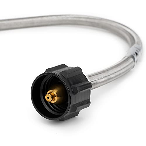 Stanbroil Vertical Two Stage Propane Regulator - 20" RV Propane Pigtail Stainless Steel Braided Hose Type 1 Connection with 1/4" Male NPT