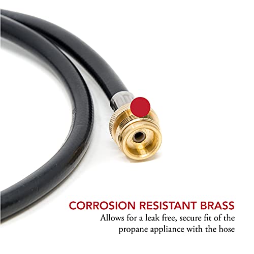 GasOne 50140-05 5 ft Tank Adapter 1lb to 20lb, Propane Hose fit for Weber/Coleman/Blackstone Grill, Buddy Heater, Smoker, Camping Stove