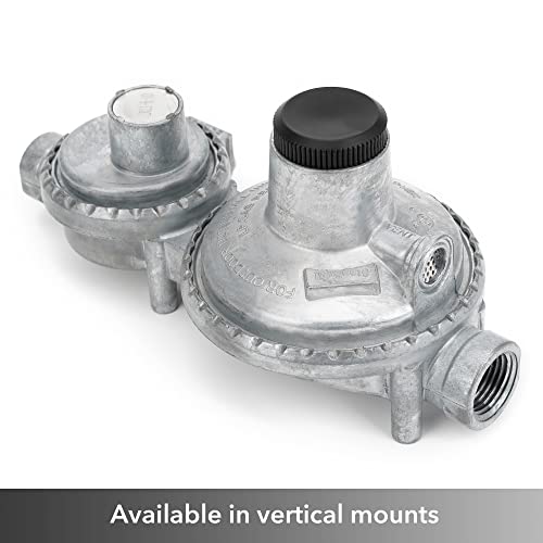 Stanbroil Vertical Two Stage Propane Regulator - 20" RV Propane Pigtail Stainless Steel Braided Hose Type 1 Connection with 1/4" Male NPT