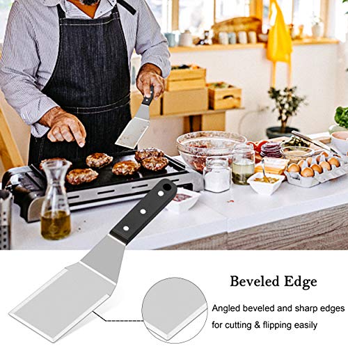 Homikit 14-Piece Metal Spatula Set, Stainless Steel Pancake Fish Egg Hamburger Turners, Griddle Flippers for Kitchen Restaurant BBQ Grilling Cast Iron Skillet, Dishwasher Safe