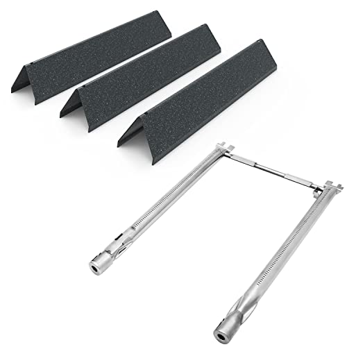 7635 Flavorizer Bars and 69785 Stainless Steel Grill Burner Tubes for Weber Spirit 200 Series Gas Grills with Front Control Panel, Replacement Parts for Weber Spirit E-210 S-210 E-220 S-220 Gas Grills