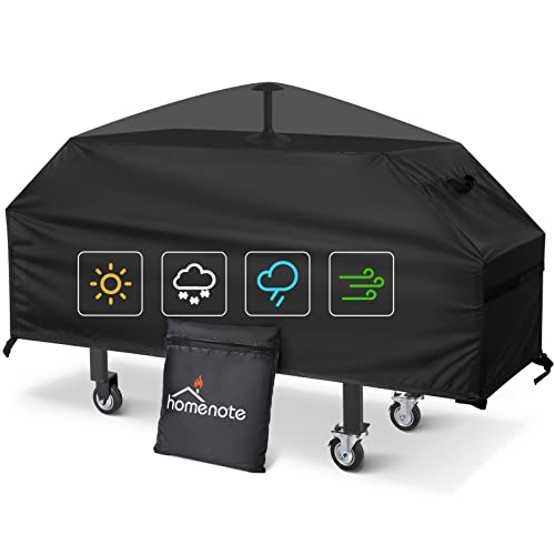 Homenote 36 inch Griddle Cover for Blackstone with Hood and Stand, Heavy Duty Grill Cover Waterproof Windproof Weather Resistant with Support Pole for Outdoor Grilling Camping Gas Grill Griddle 