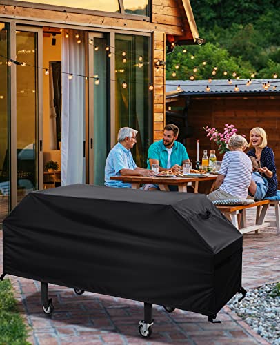 Homenote 36 inch Griddle Cover for Blackstone with Hood and Stand, Heavy Duty Grill Cover Waterproof Windproof Weather Resistant with Support Pole for Outdoor Grilling Camping Gas Grill Griddle