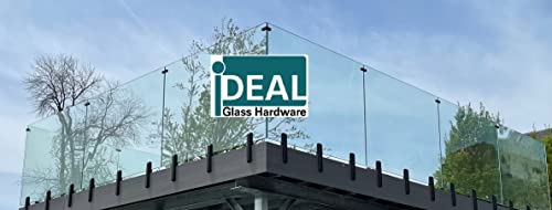 Ideal Glass Hardware Brushed Stainless Square Side to Surface Mount Spigot SS2205 for 38-12 Glass Tilt Lock, Mini Post for Glass Railing Side Mount