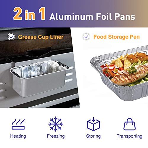 Geesta 40 Pack Blackstone Grease Cup Liners Aluminum Foil Drip Pan Compatible with 28 & 36 & 30 & 22 & 17 Inch Blackstone Griddles, Grill Grease Tray Blackstone Griddle Accessories