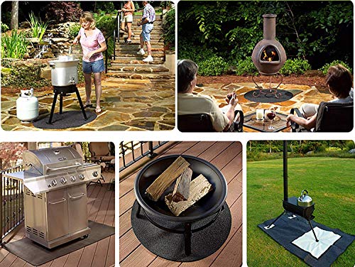 Fasmov 36 x 48 inches Under The Grill Protective Deck and Patio Mat, Under Grill Floor Mats to Protect Deck, BBQ Mat for Under BBQ, Absorbent Oil Pad Protector for Deck & Patio