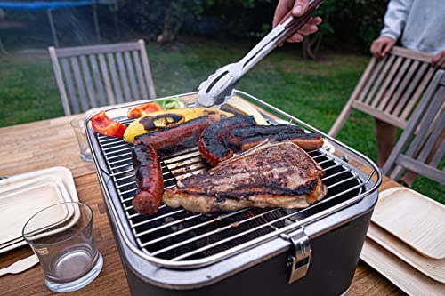 BBQ Dragon Zephyr Portable Grill - BBQ Grill with Built-in Adjustable Speed Fan - Table Top Mini Grill with Stainless Steel Inner Liner - Portable Charcoal Grill for Camping, Beach or Outdoor Picnic