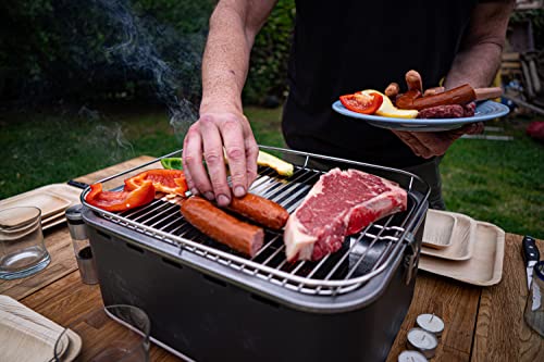 BBQ Dragon Zephyr Portable Grill - BBQ Grill with Built-in Adjustable Speed Fan - Table Top Mini Grill with Stainless Steel Inner Liner - Portable Charcoal Grill for Camping, Beach or Outdoor Picnic