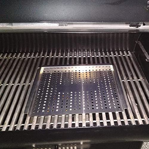 soldbbq Grill Baskets, Stainless Steel Grill Vegetable Basket, Grill Topper Tray Replaces Part for Traeger, Pit boss, Cooking Tray for Vegetable, Fruit and Other Small Food, 16" x 11.5"