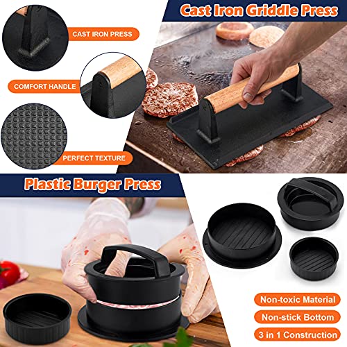 18Pcs Griddle Accessories Set, Joyfair Stainless Steel Flat Top Grill Spatula Kit for Outdoor Barbecue Teppanyaki Camping Cooking, Included Melting Dome, Burger Turner, Carrying Bag and More Tools