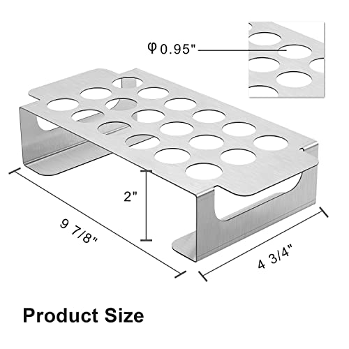 BTCDR Jalapeno Popper Grill Roasting Rack with Handle, Stainless Steel 18 Holes Capacity for Pepper Chili or Chicken Legs & Wings on Barbecue Smoker, BBQ and Oven, 2 Pack