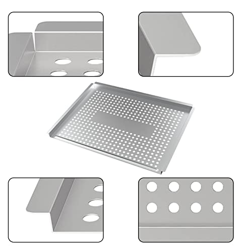 soldbbq Grill Baskets, Stainless Steel Grill Vegetable Basket, Grill Topper Tray Replaces Part for Traeger, Pit boss, Cooking Tray for Vegetable, Fruit and Other Small Food, 16" x 11.5"