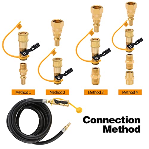 Propane Quick Connect Fittings, 7pcs/14pcs 1/4" RV Propane Quick Connect Fittings Adapter with 3/8" Flare x 1/4" NPT Male Pipe Half-Union Fitting 1/4" Male NPT 1/4" Female NPT