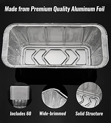 NUPICK 60 Pack Grease Cup Liners for Blackstone 17"/28"/36" Griddle, Drip Pan Liners for Blackstone 5017, Disposable Aluminum Foil Drip Pan Liner