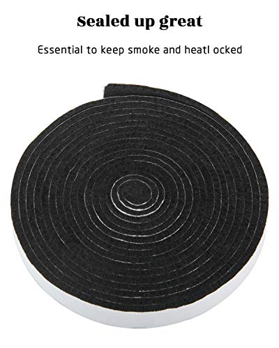 High Temp Grill Gasket Big Green Egg Accessories Replacement Heat Felt BBQ Smoker Black Gasket Adhesive Pre-Shrunk Self Stick Felt 14ft L/XLarge Big Green Egg