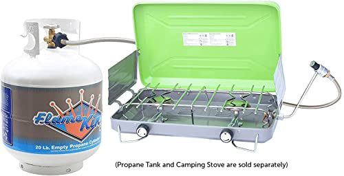 Flame King SS-QCC-1LB 5-FT Steel Braided Hose, 1 lb to 20 lb Adapter, Connects Portable Appliances to Standard Propane QCC1/Type1 Tank