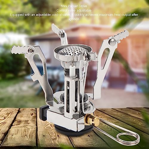 Mini Pocket Stove, Efficient and Stable Portable Picnic Camping Burner for Picnic (Brass Connector)