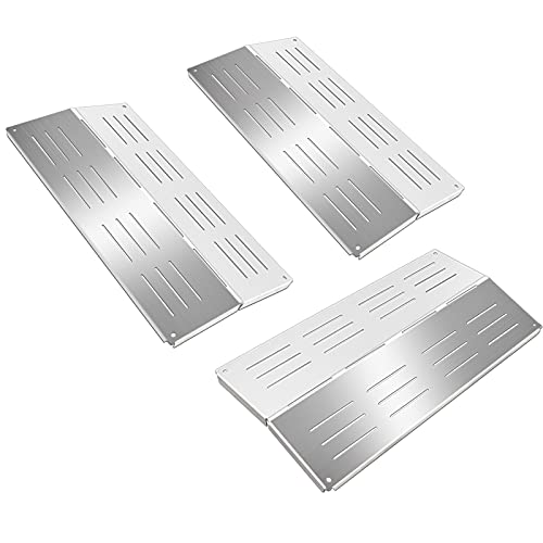 YOUFIRE Gas Grill Parts 17” Heat Shield Plates Stainless Steel BBQ Burner Cover Replacement Select Gas Grill Models by Charbroil, Grand Cafe and Others, 3 Pack Grill Accessories Flavorizer Bars