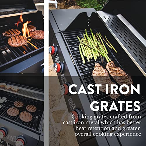 Gas One 4 Burner Gas Grill β Premium Propane Grill with Side Burner β Outdoor Grill Cabinet Style with Wheels - High-Temperature Paint Coating Gas BBQ Grill β Elegant and Luxurious Design