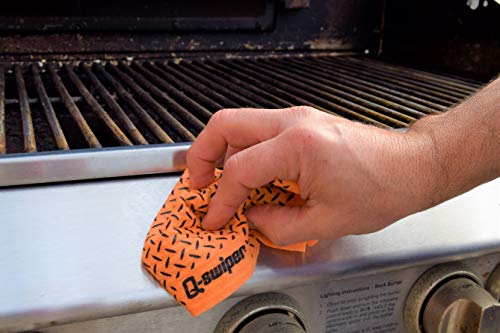 Q-Swiper Reusable Grill Cleaning Cloth 2 Pack - Eco-Friendly | Durable | Versatile | Abosrbent - Just wet them yourself to clean all grill surfaces!