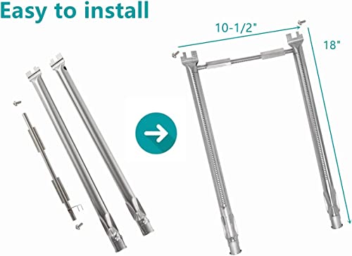 67060 Heat Deflector,7635 15.3'' Flavorizer Bars,69785 Burner Tube Replacement Parts Repair Kit for Weber Spirit II 200 Series(with Up Front Control ),Model Years 2017 and Newer (Spirit II 200 Series)
