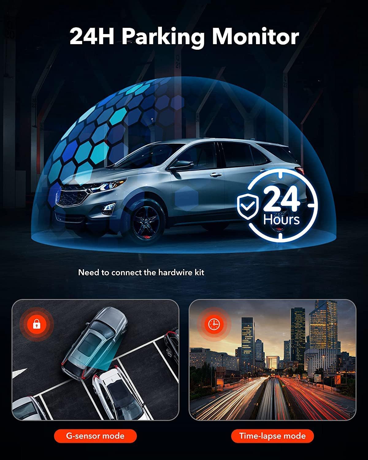 Dash Camera for Cars, 3 Channel 4K Dash Cam Front and Rear Inside,1080P Full HD 170 Deg Wide Angle Dashboard Camera with 64GB Card, IPS Screen,Built in IR Night Vision,G-Sensor,Loop Recording