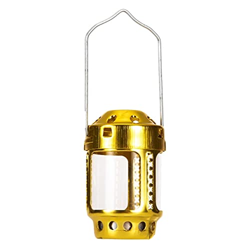 xxiaoTHAWxe Candle Lantern Mini Bright Aluminium Alloy Brass Night Fishing Hanging Candle Lamp for Outdoor Camping Angling - Yellow