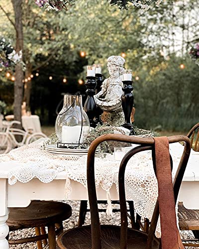Black Outdoor Lantern with Solar Candle - 10.5 Inch Tall, Metal & Glass, Round Hurricane Style, Waterproof, Battery Included, Solar Powered Decorative Patio Lantern for Modern Home Decor
